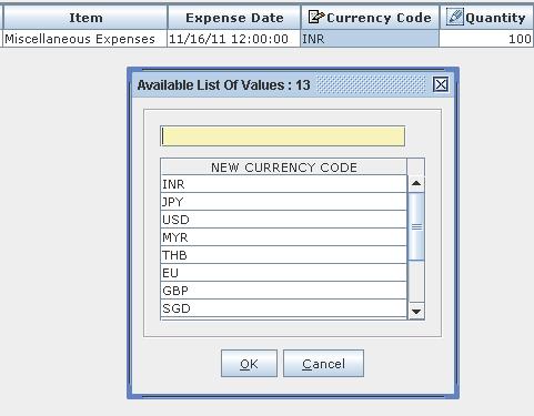 Changing currency of an Expense
